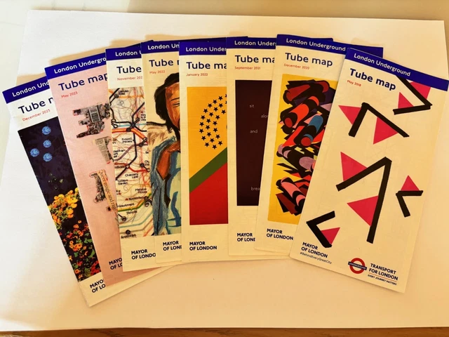COLLECTION OF 8 London Underground Tube Map 2018-2023 £5.00 - PicClick UK