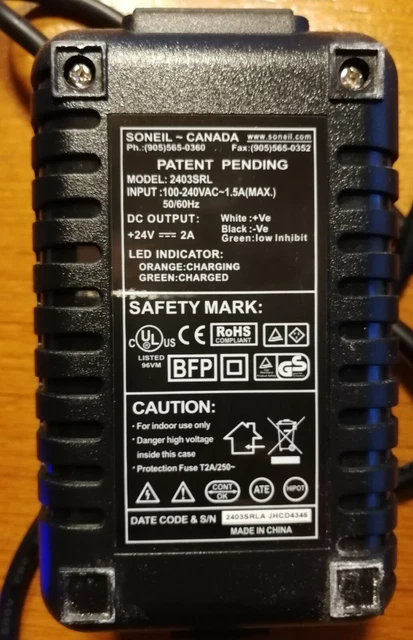 DEFEKTES LADEGERÄT 2403SRL Hergestellt von SONEIL für Treppenlift etc ...