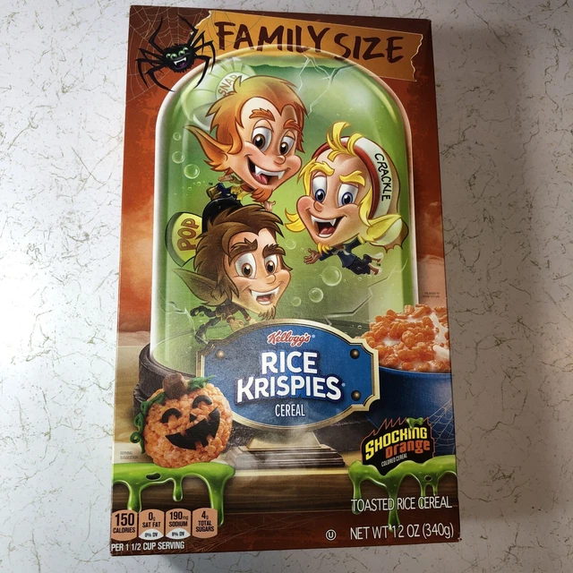 NEW LIMITED EDITION Family Size Rice Krispies Shocking Orange Cereal 12 ...
