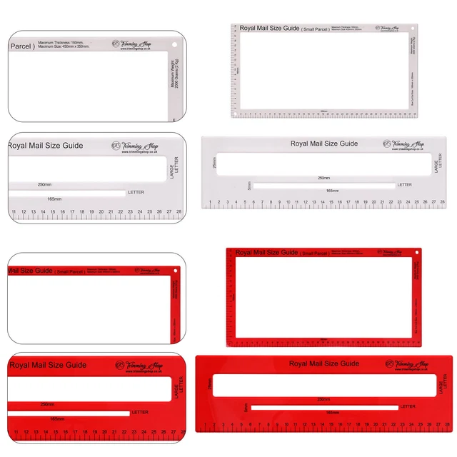 RED ROYAL MAIL Size Guide Charge Guide Ruler Post Office Postage ...
