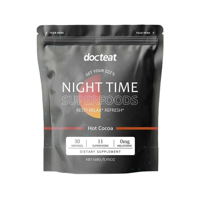 NIGHT TIME SUPERFOODS Sleeping Cocoa Powder for Relaxing Body and Mind ...