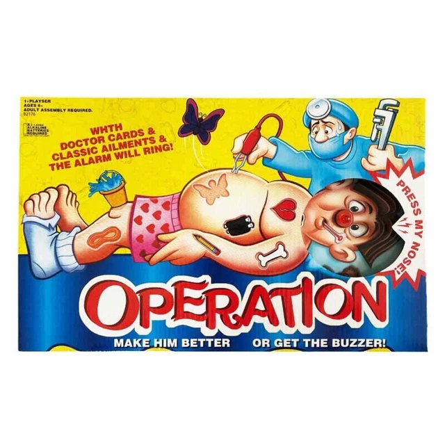 HASBRO GAMING CLASSIC Operation Game Electronic Board Game with Cards Indoor HOT £15.87 ...