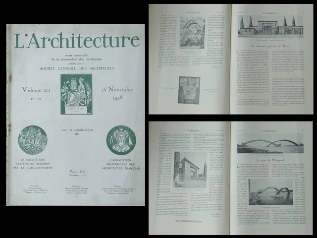 L'ARCHITECTURE 1928 PALAIS Sdn Geneve, Cimetiere Thiais, Plougastel, Perret, EUR 34,90 - PicClick FR