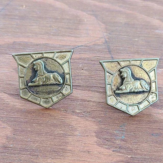 RARE WWII MILITARY Intelligence Enlisted collar insignia pins matched ...