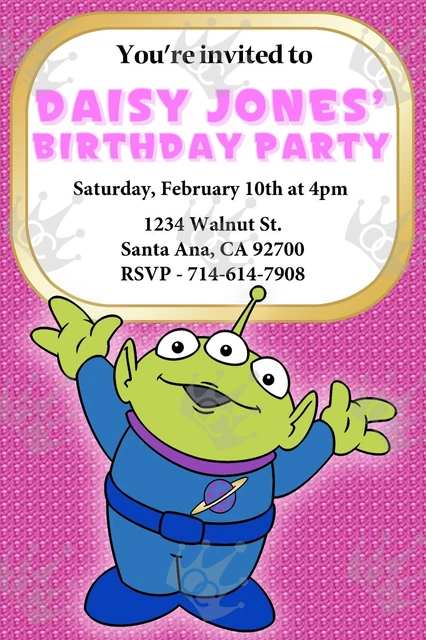 TOY STORY ALIENS Birthday Party Invite Template 8 69 PicClick UK
