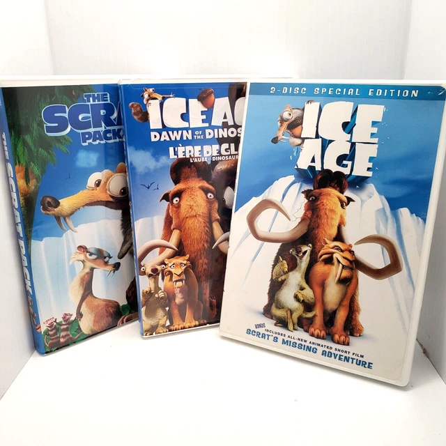 BUNDLE OF 3 DVD: Ice Age, Ice Age Dawn of the Dinosaurs, Scrat Pack ...