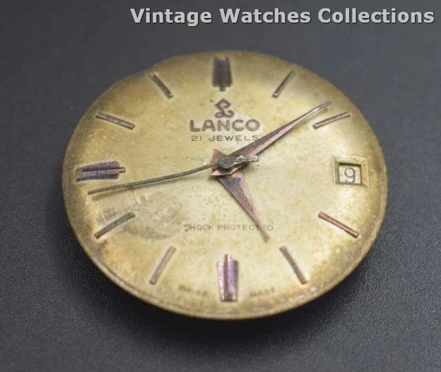 LANCO 1060 NON Working Wrist Watch Movement For parts And Repair Work O ...