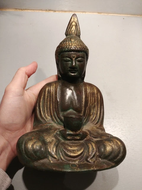 STATUE DE BOUDDHA en prière en bronze bouddhisme EUR 48,00 - PicClick FR