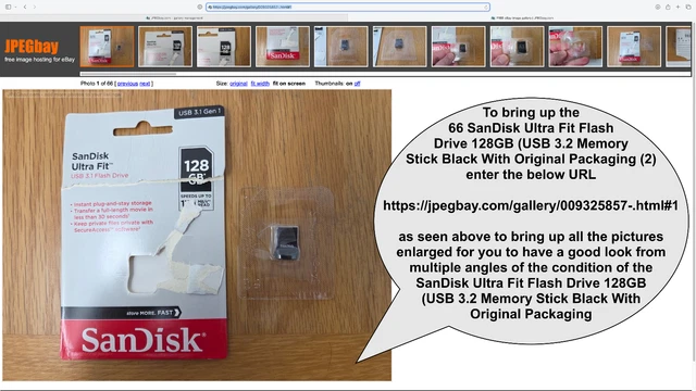 SANDISK ULTRA FIT Flash Drive 128GB (USB 3.2 Memory Stick Black With ...