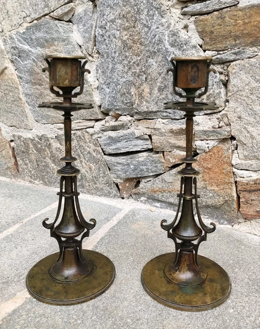 PAIRE DE BOUGEOIRS en bronze XIXème, Napoleon III,Candlesticks,French ...