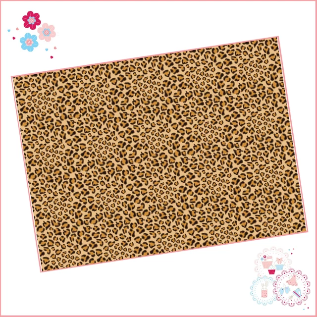 LEOPARD PRINT CAKE Wrap Edible Icing Sheet Wafer Paper small cupcake ...