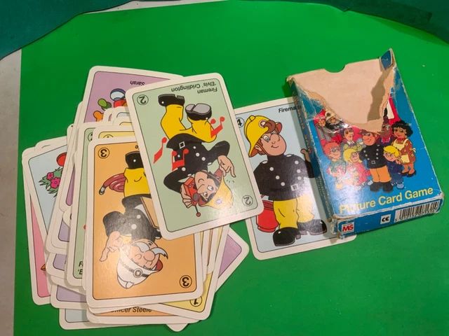 FIREMAN SAM PICTURE card game,1988,prism art,made in Belgium,36 cards ...