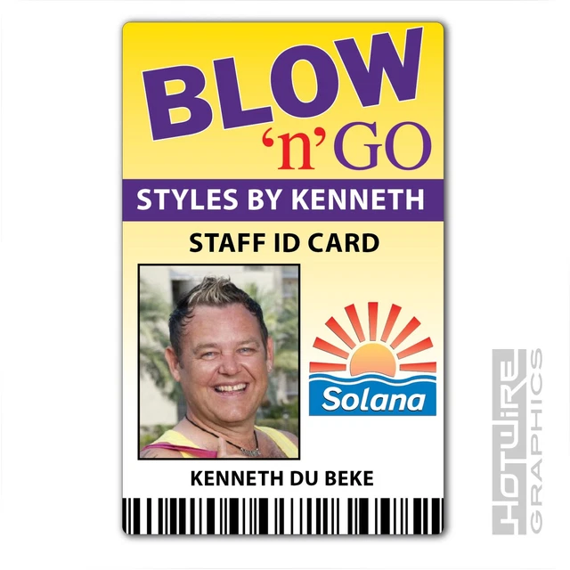 PLASTIC ID CARD (TV Series Prop) - BENIDORM Blow n Go Salon - Kenneth ...