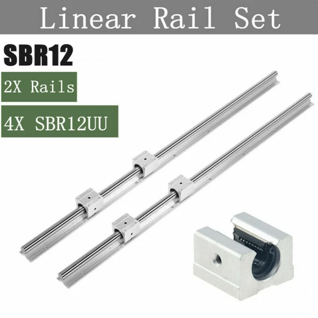 SBR12 300-1500MM LINEARFÜHRUNG Rail Gleitschiene + 4x SBR12UU Linearblock CNC EUR 19,50 ...