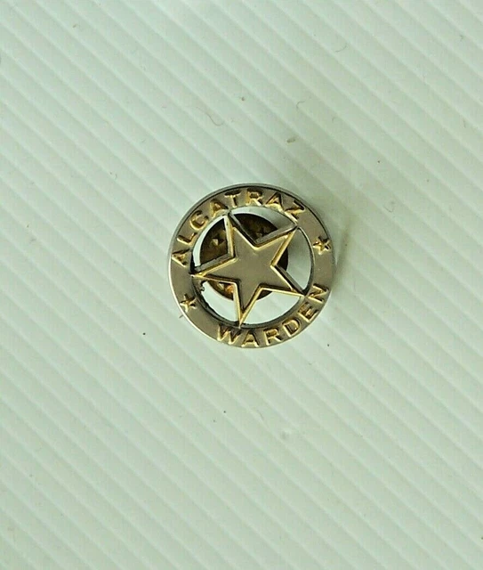 VINTAGE ALCATRAZ PRISON Warden Tour Souvenir Lapel Coat Hat Promo Pin ...