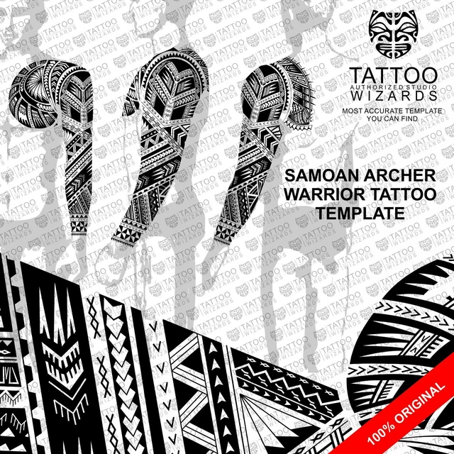 MAORI SAMOAN POLYNESIAN Archer WARRIOR TATTOO Stencil Template EUR 137 ...
