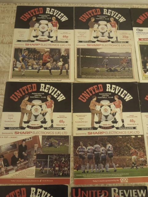 **UNITED REVIEW MANCHESTER United Football Programme Collection 1980S 1990S** £5.44 - PicClick UK