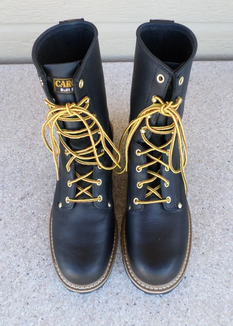 NEW CAROLINA 8& Black Leather Logger Work Boots. Men's 11.5 D #CA825 £ ...