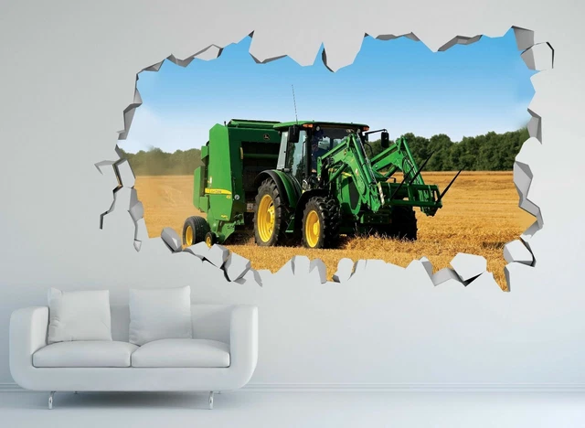 TRACTOR JOHN DEERE Farm Custom Wall Decals 3D Wall Stickers Art ST73 £ ...