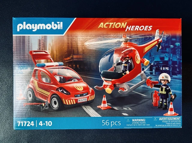 PLAYMOBIL #71724 - Fire Brigade Intervention / Hélicoptère + Voiture ...