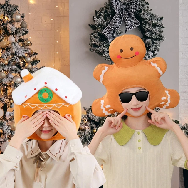 GINGERBREAD MAN HAT Gingerbread House Hat for Adults Themed Party ...
