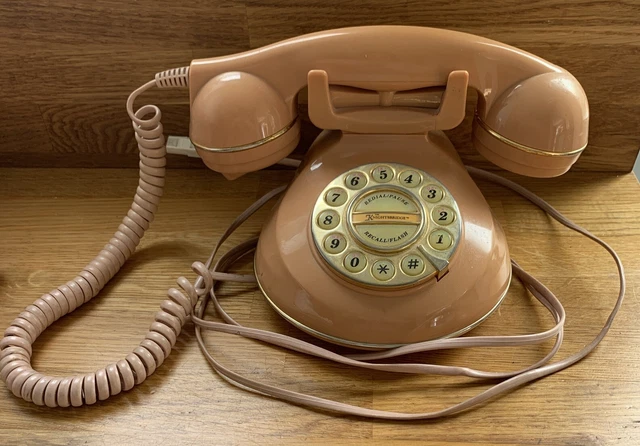VINTAGE ASTRAL THE Knightsbridge Push Button Telephone Peach. Working ...