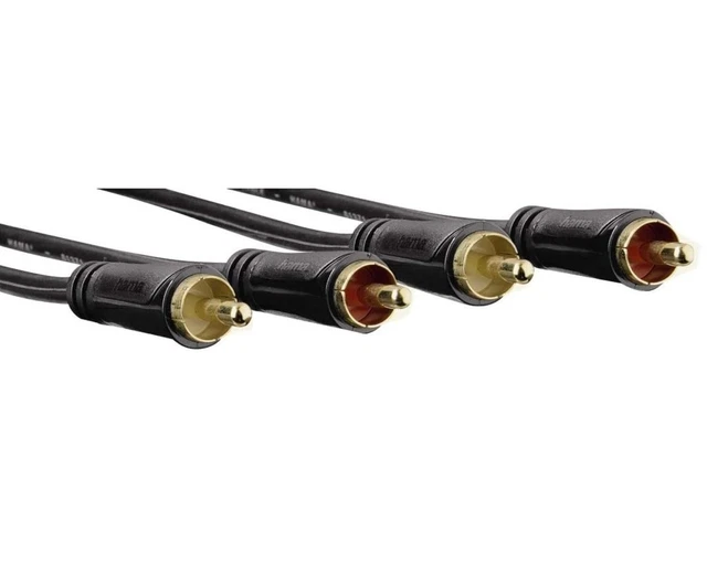 HAMA 10M CÂBLE Rca Audio Câble de Raccordement 2x Rca Stéréo Rca Hifi ...