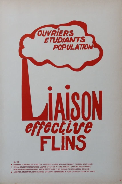 AFFICHE MAI 68 CRS A LA MATRAQUE / LIAISON FLINS poster DOBSON 39 40 EUR 100,00 - PicClick FR