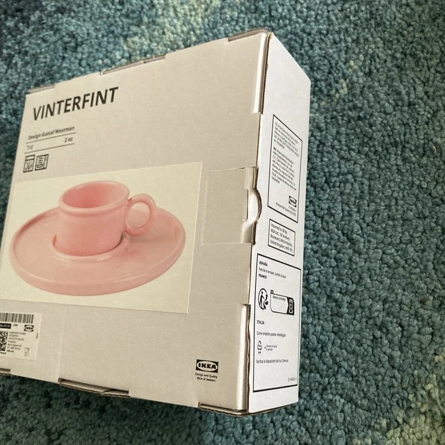 IKEA X GUSTAF Westman Vinterfint a set of Pink&Green Cup With Saucer ...