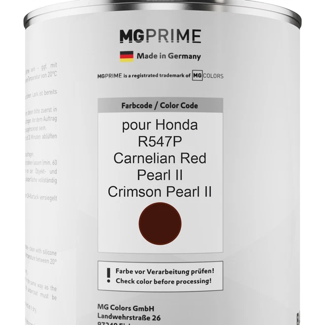 PEINTURE VOITURE POUR Honda R547P Carnelian Red Pearl II Crimson Pearl ...