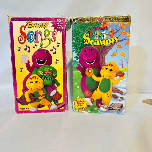 BARNEY VHS TAPES Barney Songs & 1-2-3-4 Seasons Classic Collection 2008 ...