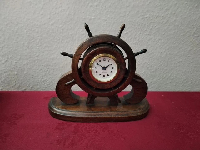 VINTAGE SHIP'S WHEEL Clock by MERCEDES, Mechanical Working £34.00 ...