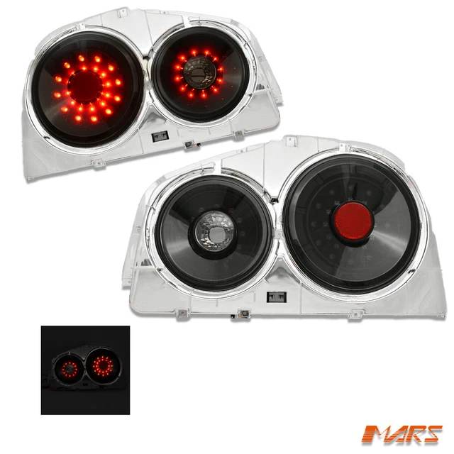 SMOKED BLACK LED Tail Lights for Nissan R34 Skyline Coupe GTS-T GT-R GT ...