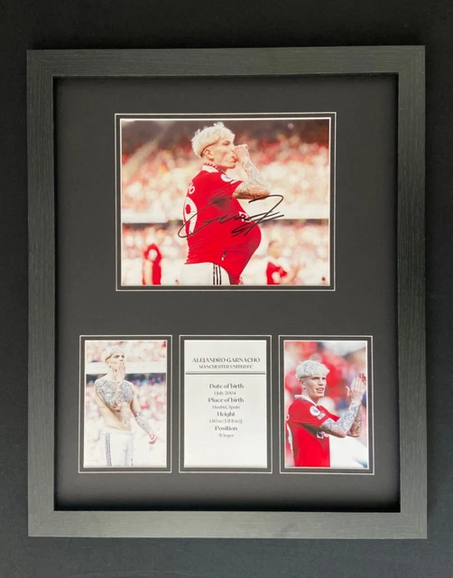 HAND SIGNED ALEJANDRO garnacho 10x8 photo display manchester united ...