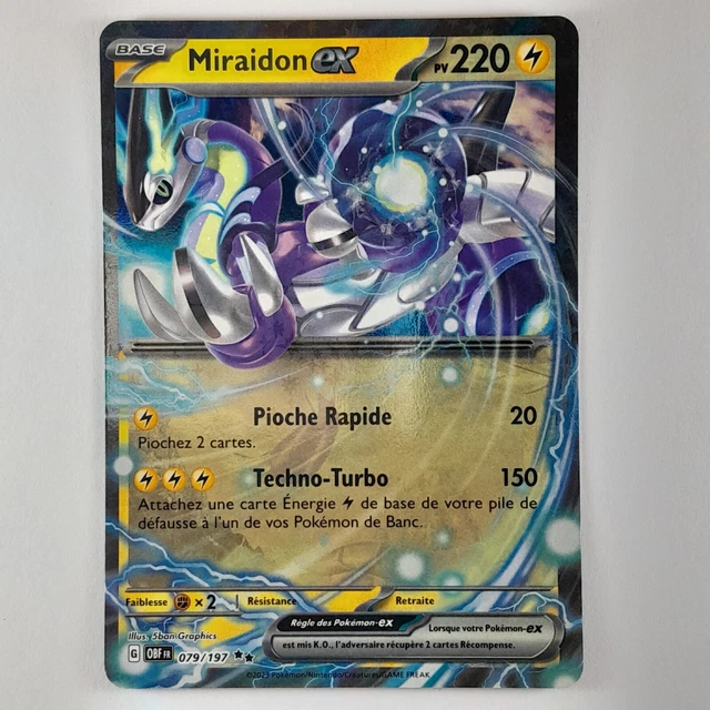 CARTE MIRAIDON EX 079/197 Pokémon Flammes Obsidiennes OBF EV03 Neuve FR ...