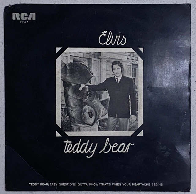ELVIS PRESLEY TEDDY Bear Unique Australian Only Issue Cover Vinyl Record 45rpm $15.50 - PicClick AU