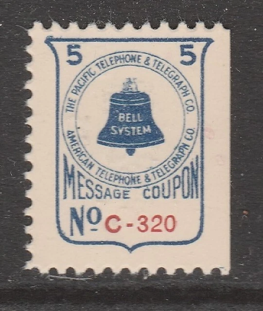 USA TELEPHONE TELEGRAPH stamp (Front Back View) 3014-320 California ...
