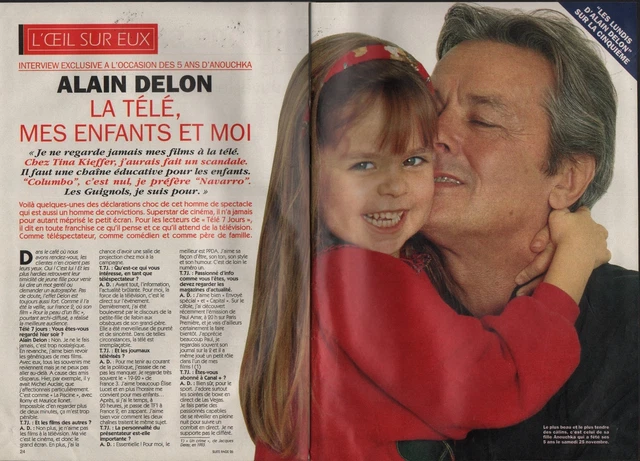 COUPURE DE PRESSE Clipping 1995 Alain Delon & Anouchka (4 pages) EUR 5,00 - PicClick DE
