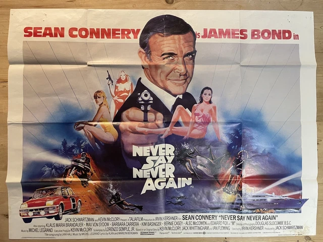 JAMES BOND NEVER Say Never Again UK Quad Cinema Poster £170.00 ...