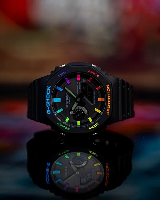 CASIO G SHOCK Solar Black Rainbow, Casio Custom watch CasiOak Mod ...