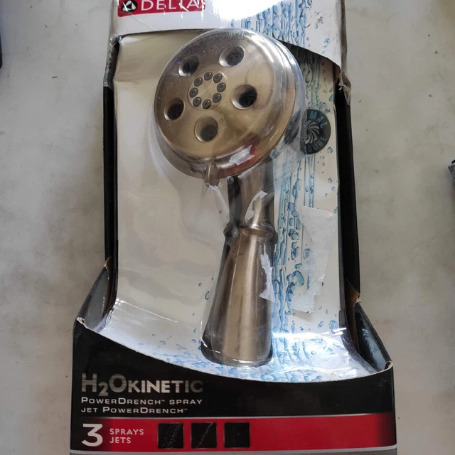 DELTA 54433-CZ-PK H2OKINETIC 3-Setting Shower Mount Hand Shower ...