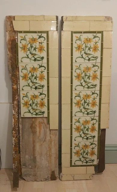 LEWIS F DAY for Pilkington Tiles, c1900 beautiful floral design antique ...