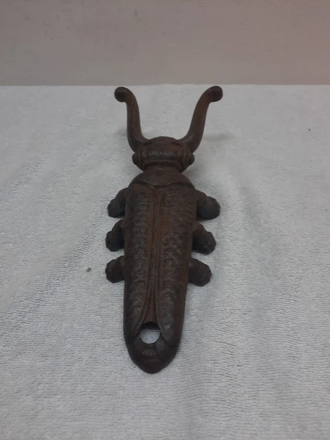 ANTIQUE VINTAGE CAST Iron Beetle Door Stop Shoe Remover Bug Boot Jack ...