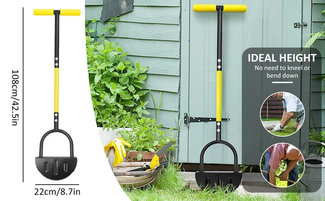 GARDEN EDGER HALF Moon Saw-Tooth Hand Edger Ergonomic Manual Lawn Step ...