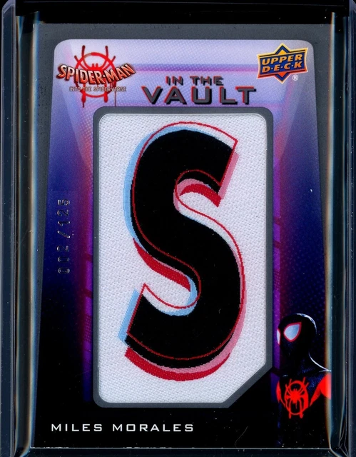2022 UD SPIDER-MAN Spider-Verse MILES MORALES Lettermen Vault "S" Patch ...