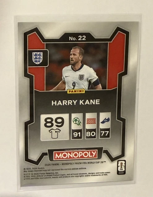 2026 PANINI PRIZM Harry Kane Monopoly FIFA World Cup #22 England $11.10 ...