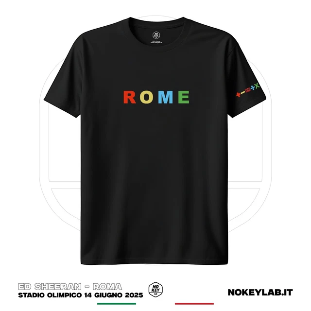 T-SHIRT ED SHEERAN Rome Marseille Tour Maglietta Concerto 2025 Edizione ...