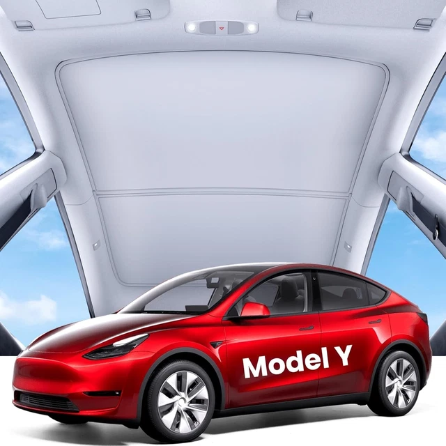 REEVAA 2025 UPGRADED Tesla Model Y Sunshade Roof [No Gaps, No-Sagging ...