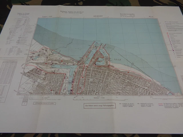 WW2 GERMAN ARMY TARGET MAP of "GRIMSBY" (DOCKLANDS and RAILWAY NETWORK ...
