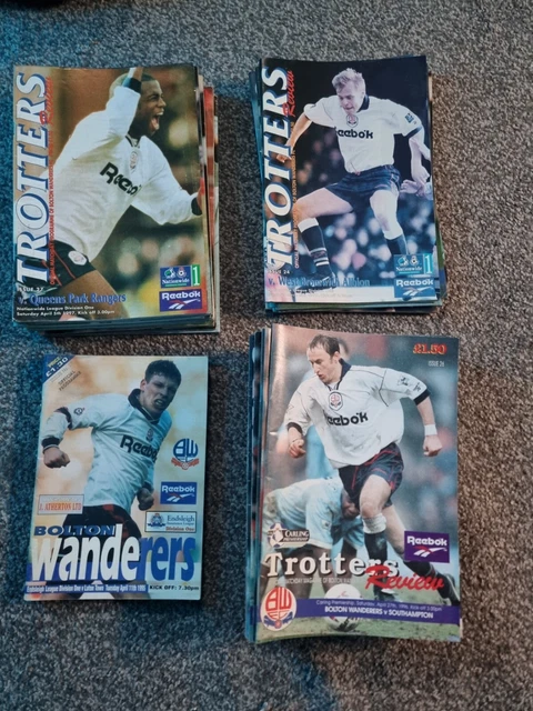 BWFC BOLTON WANDERERS. Trotters. programmes. Mainly 1990's. Approx 50 ...